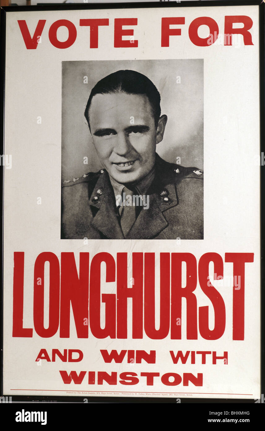 Poster for Henry Longhurst, elected Member of Parliament, c1943. Artist ...