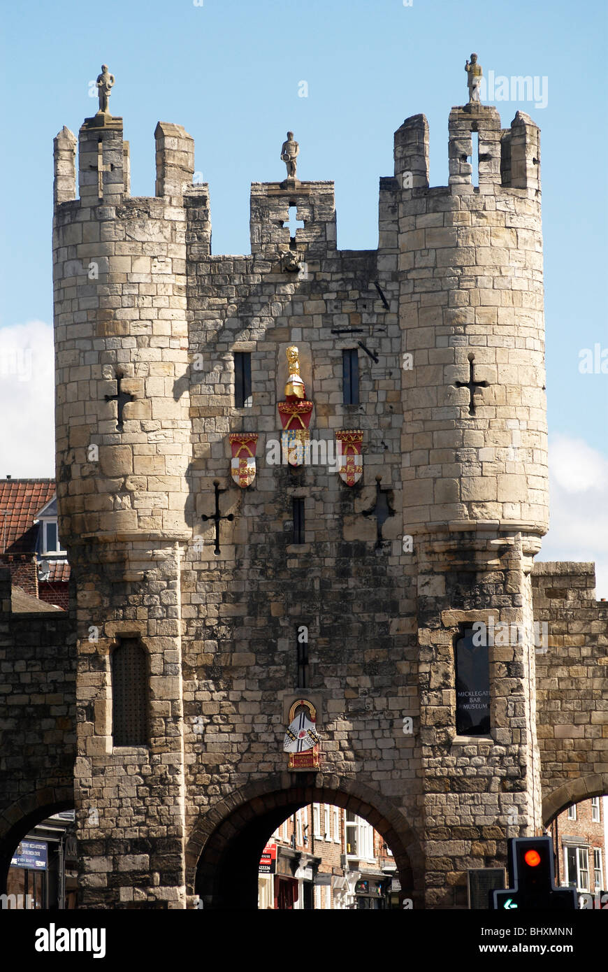 Micklegate Bar York walls Stock Photo - Alamy