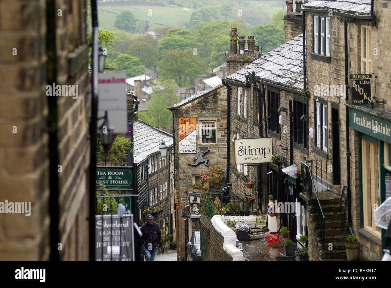Haworth Street Yorkshire Stock Photo - Alamy