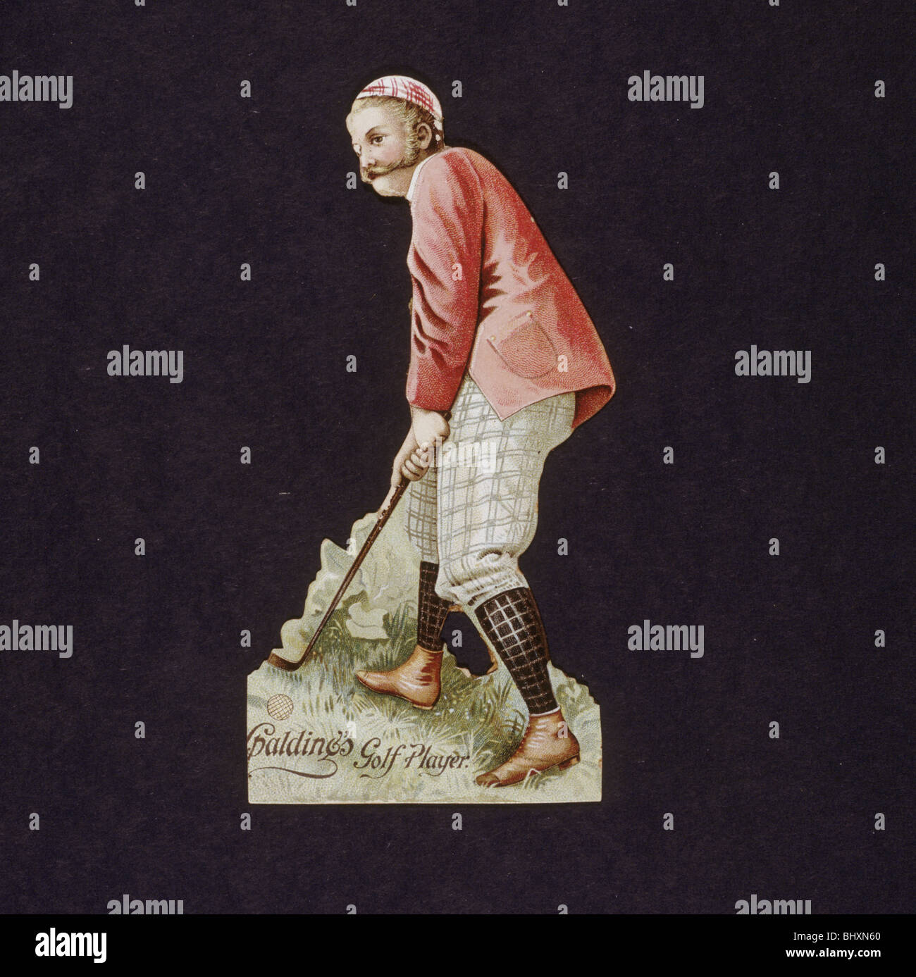 Victorian cut-out advertising Spalding golf balls and clubs, 19th ...