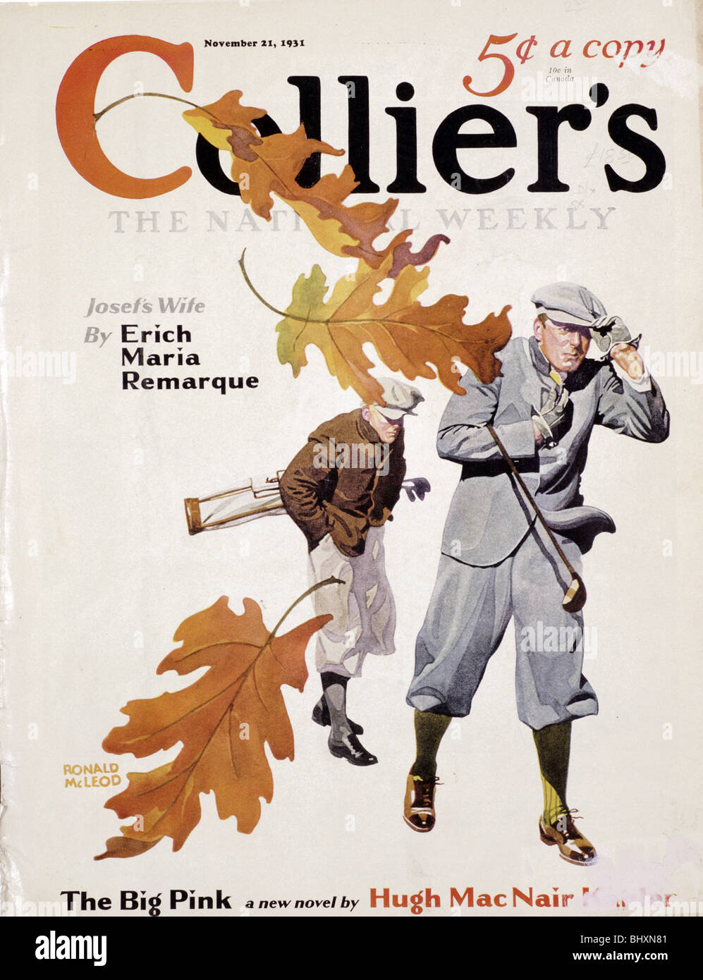 Cover of Collier's magazine, November 1931. Artist: Ronald McLeod Stock ...