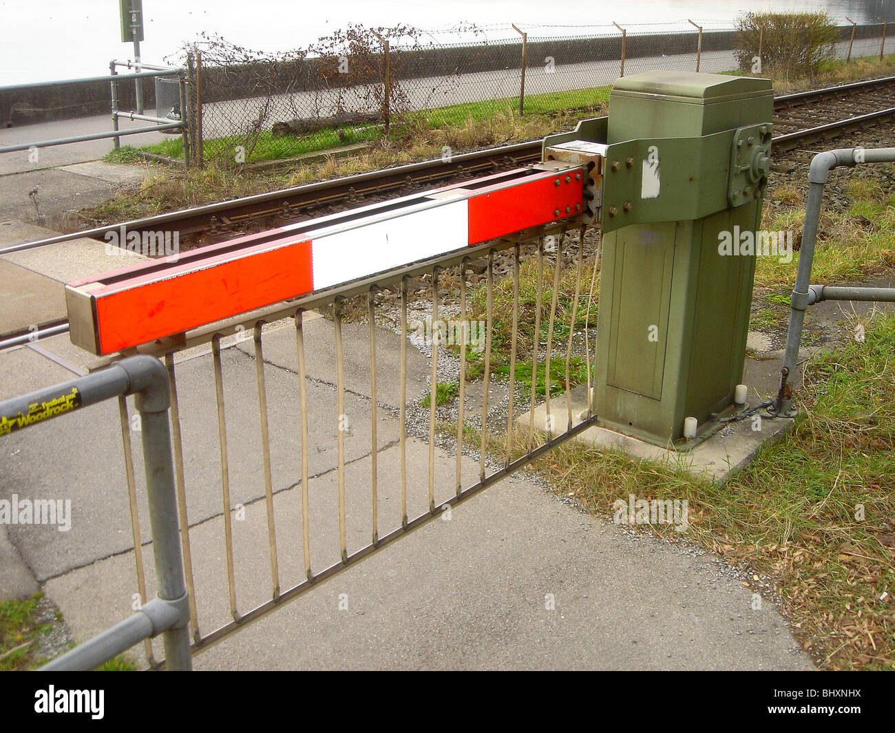 Red white barrier railroad tracks hi-res stock photography and images ...