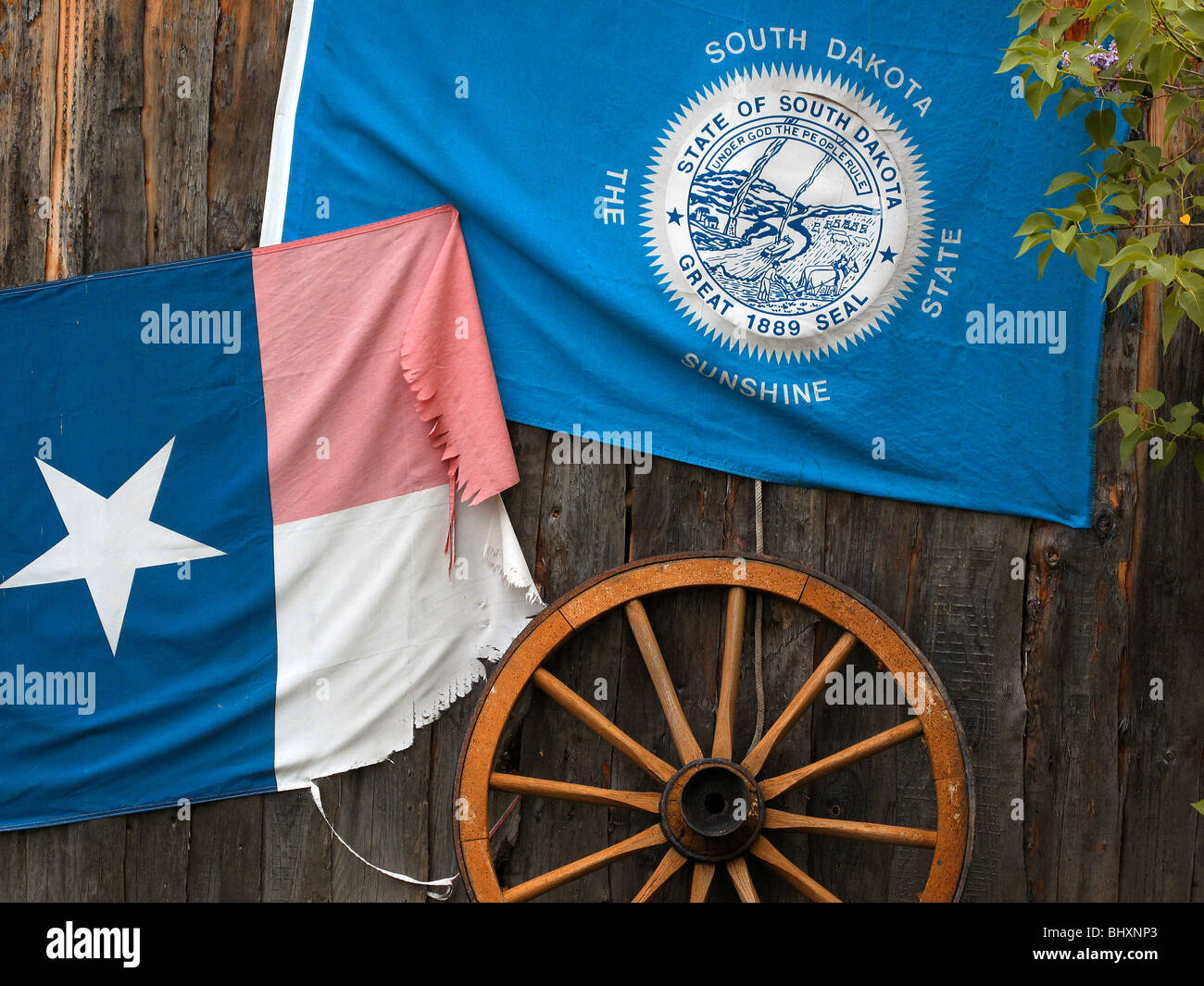 Flags on a ranch Stock Photo - Alamy