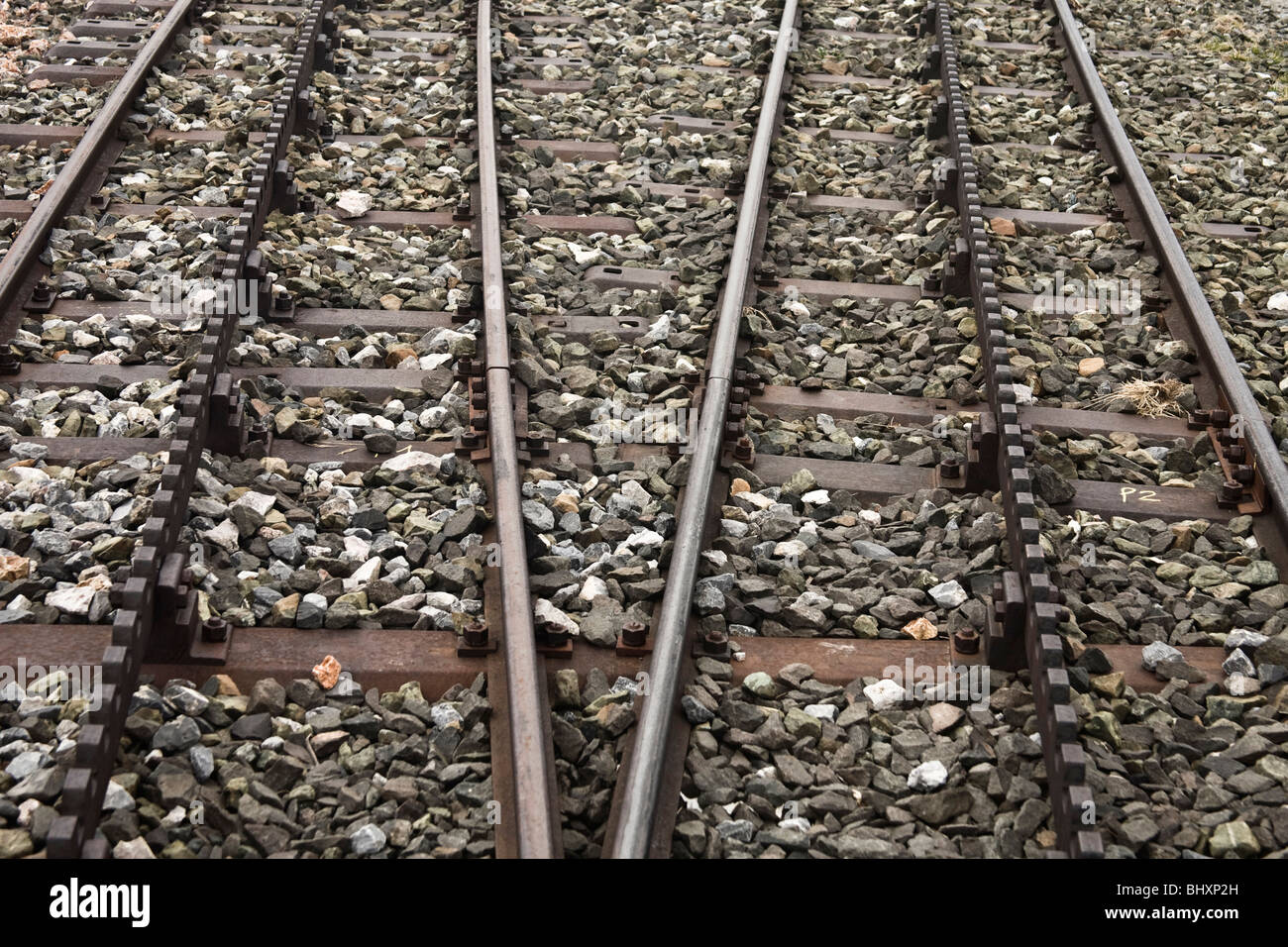 rails from a cog railway Stock Photo - Alamy