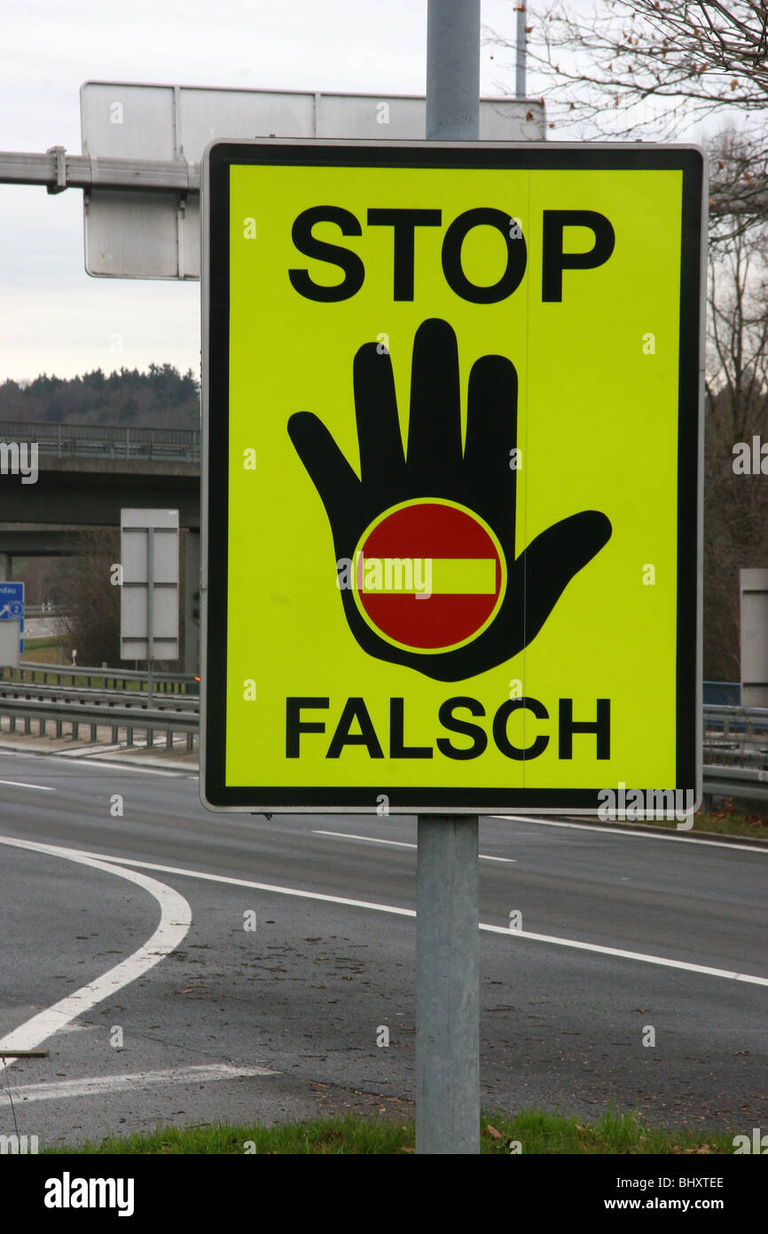 Stop warning sign Stock Photo - Alamy