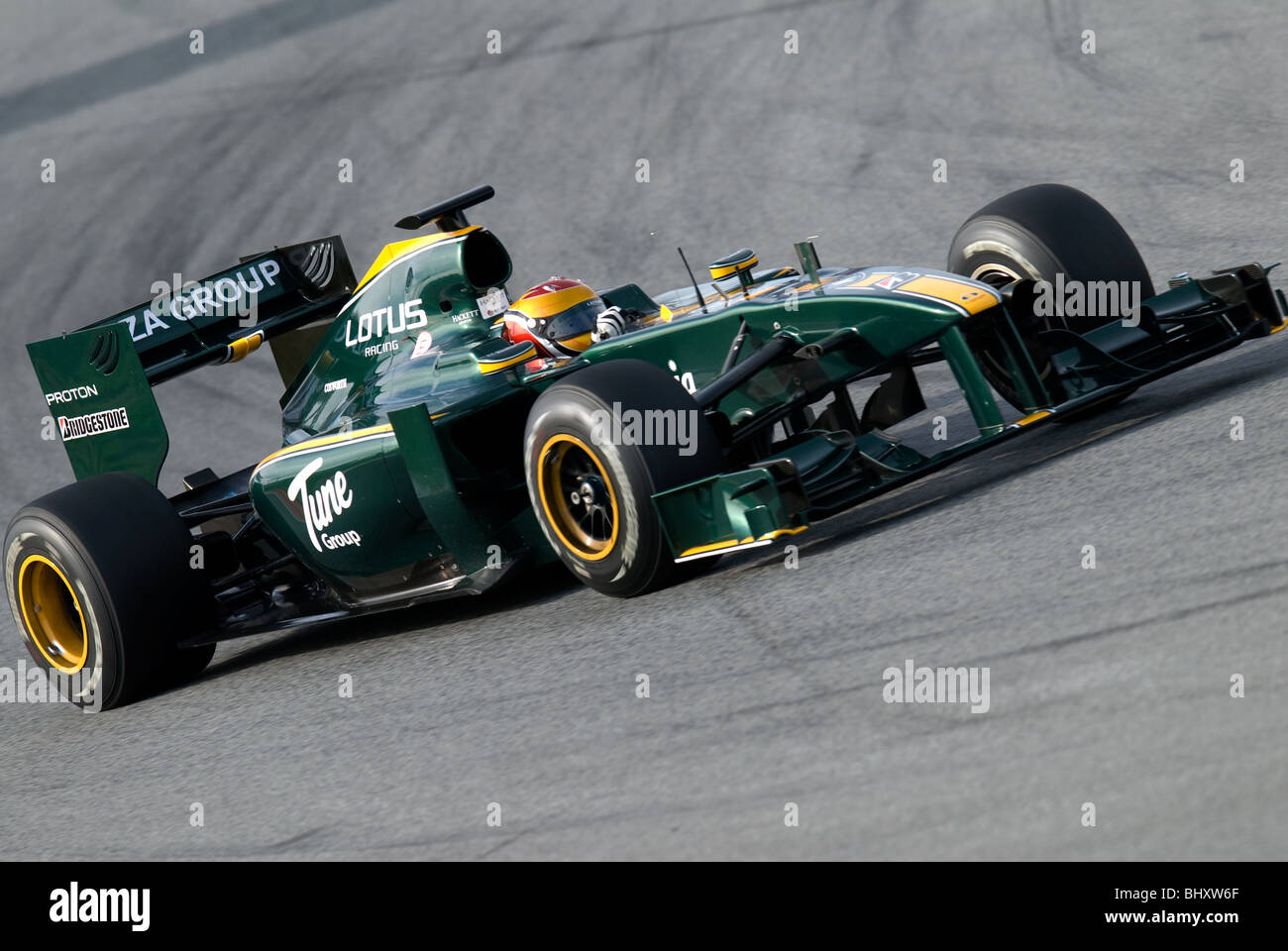 Fairuz Fauzy (MAS) in the Lotus T127 racecar during Formula 1 testing ...