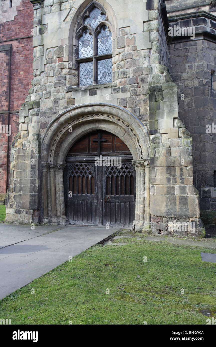 The Norman west door at St Mary`s Church in Shrewsbury,classic ...