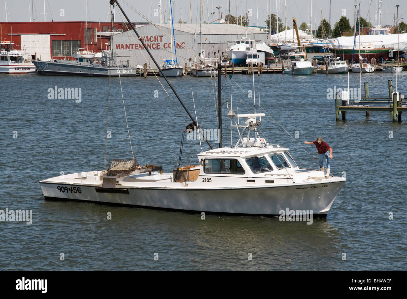 Chesapeake Bay workboat in Cambridge Creek Stock Photo - Alamy