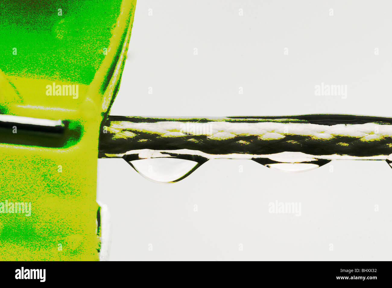 Water drop on a laundry line Stock Photo - Alamy