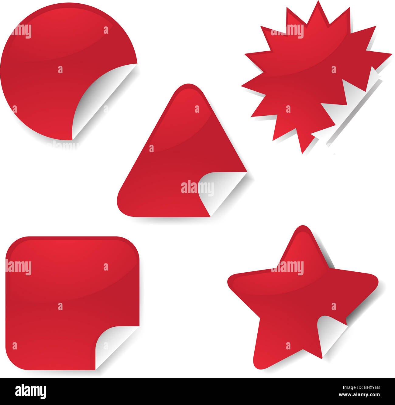Sticker icon set, assorted blank geometric shapes Stock Photo - Alamy