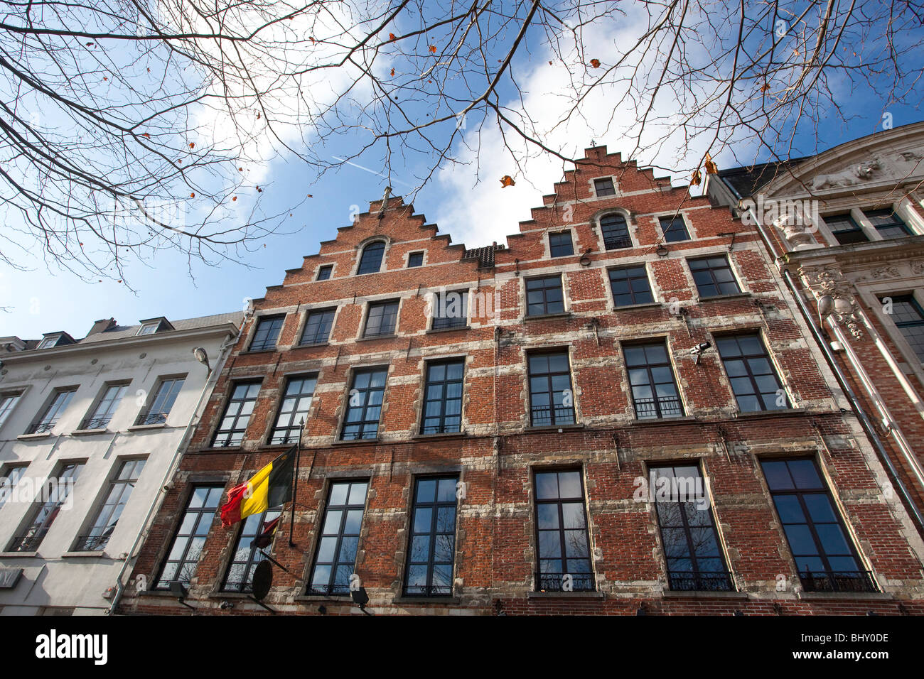 Belgian facade pictured at Place du Grand Sablon in Brussels Stock ...