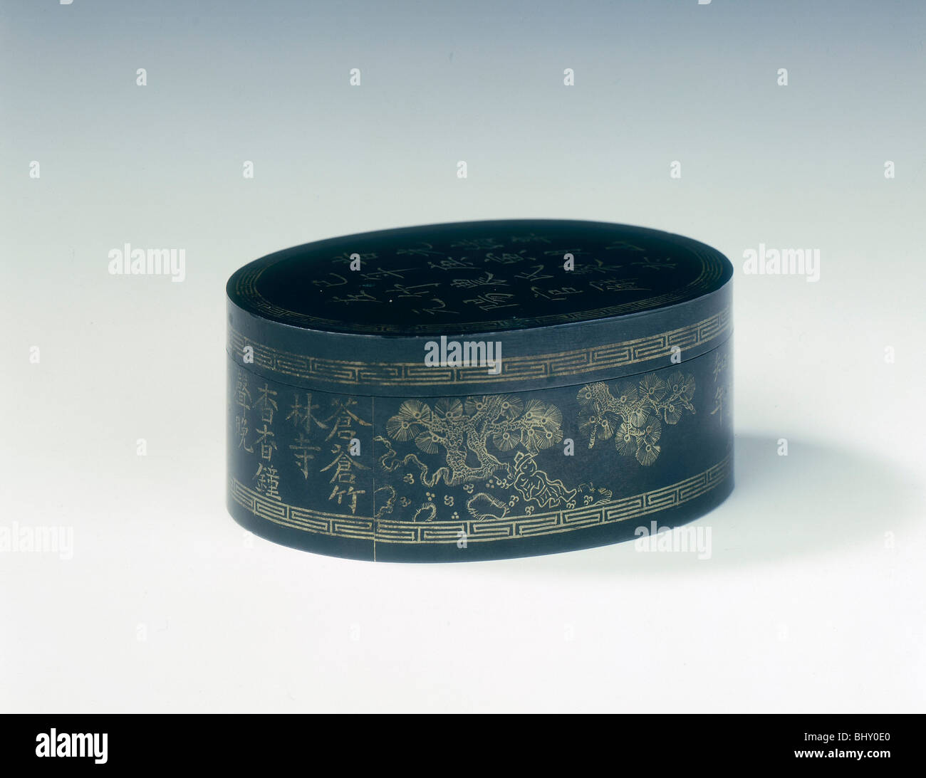 Dated Wu Tong ink box with silver inlays, Qing dynasty, China, 1881 ...