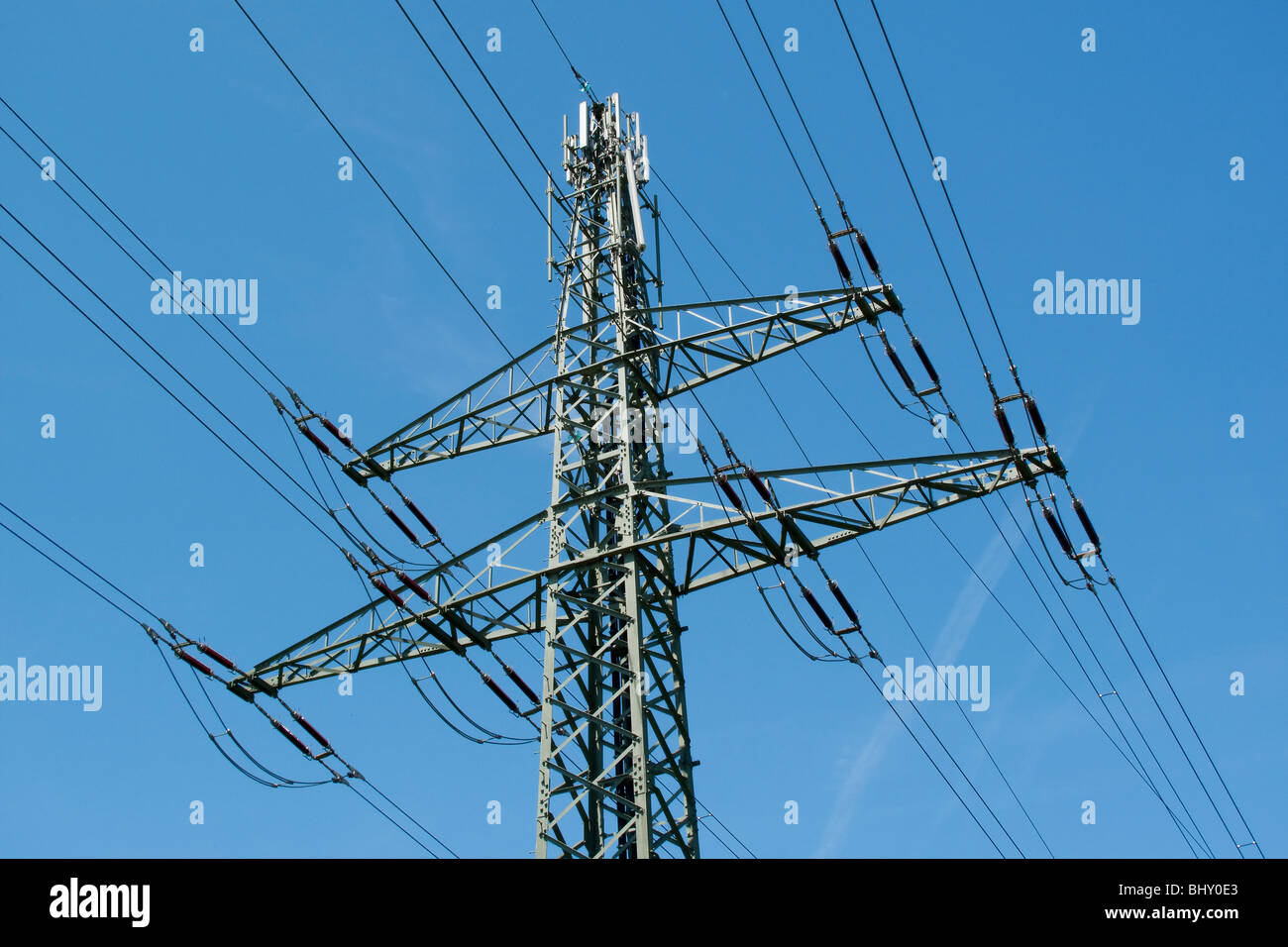 high voltage pole Stock Photo - Alamy