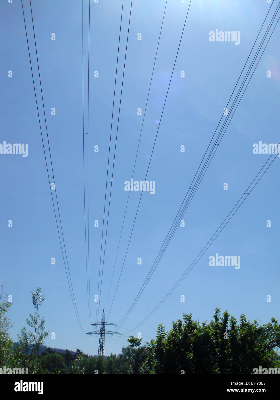 high voltage pole Stock Photo - Alamy