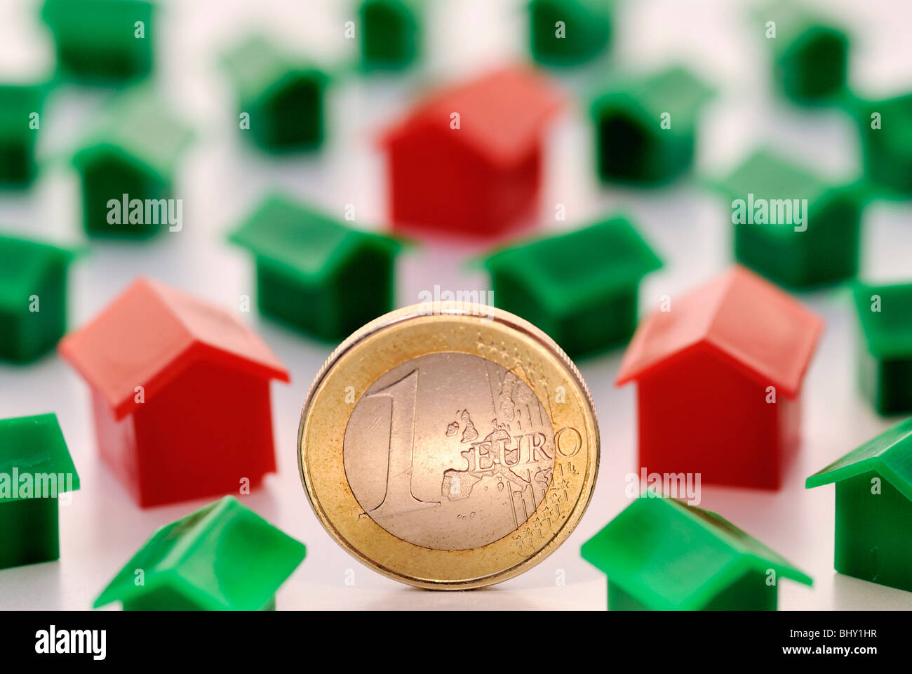 Miniature house and euro coins hi-res stock photography and images - Alamy