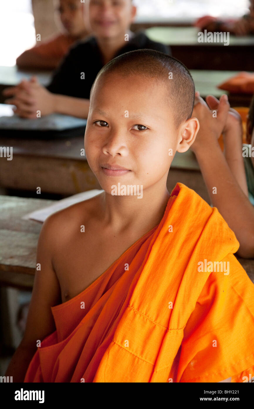 Young Buddhist Monk attending school in Cambodia Stock Photo - Alamy