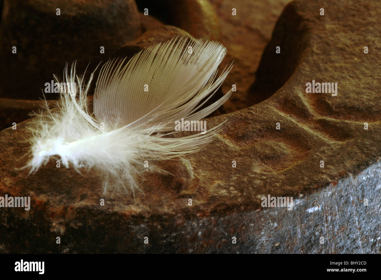 Feather/spring on a weight Stock Photo - Alamy
