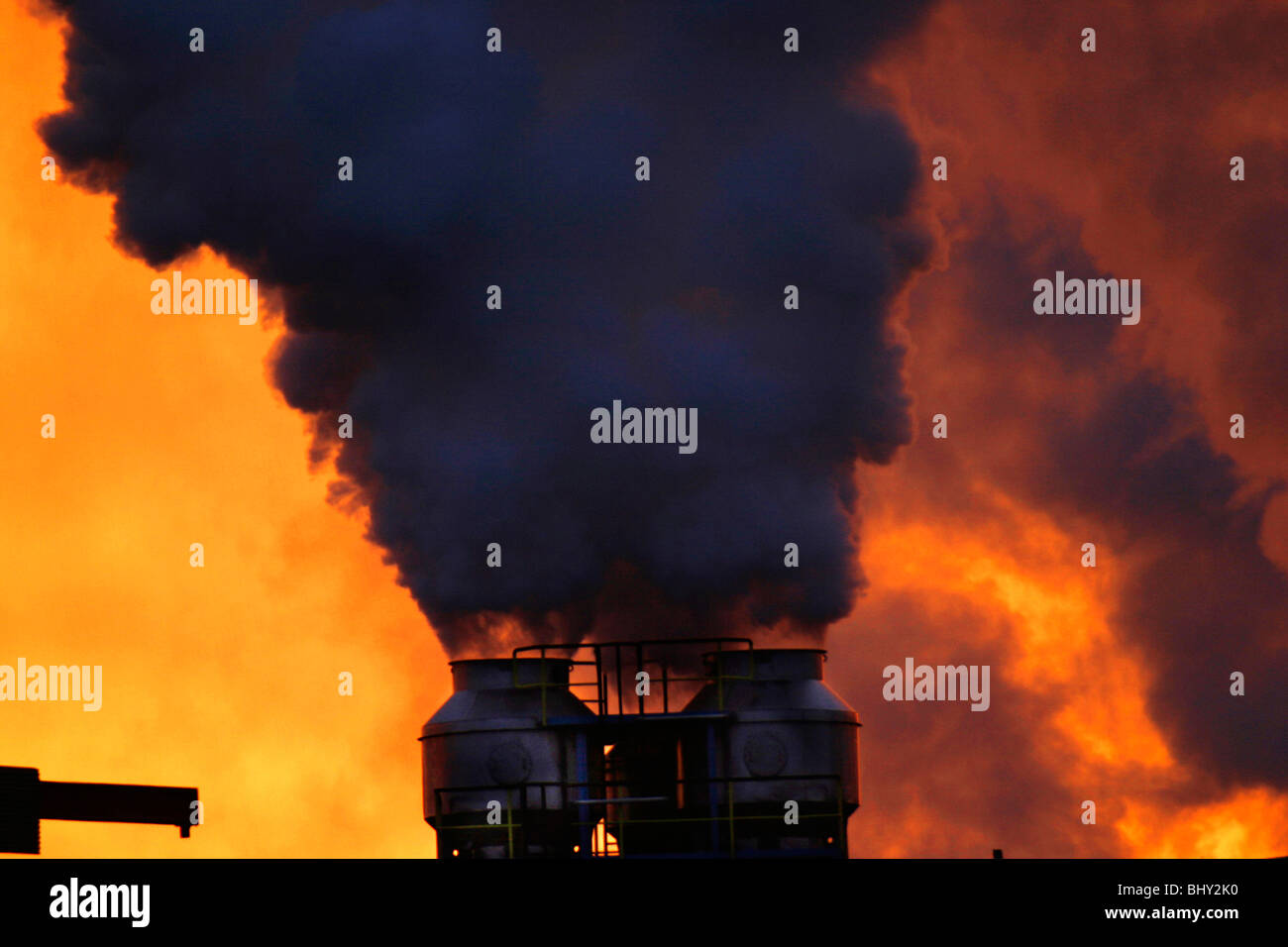 chimney at sunrise Stock Photo - Alamy