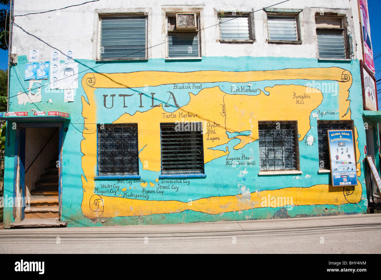 Utila map hi-res stock photography and images - Alamy