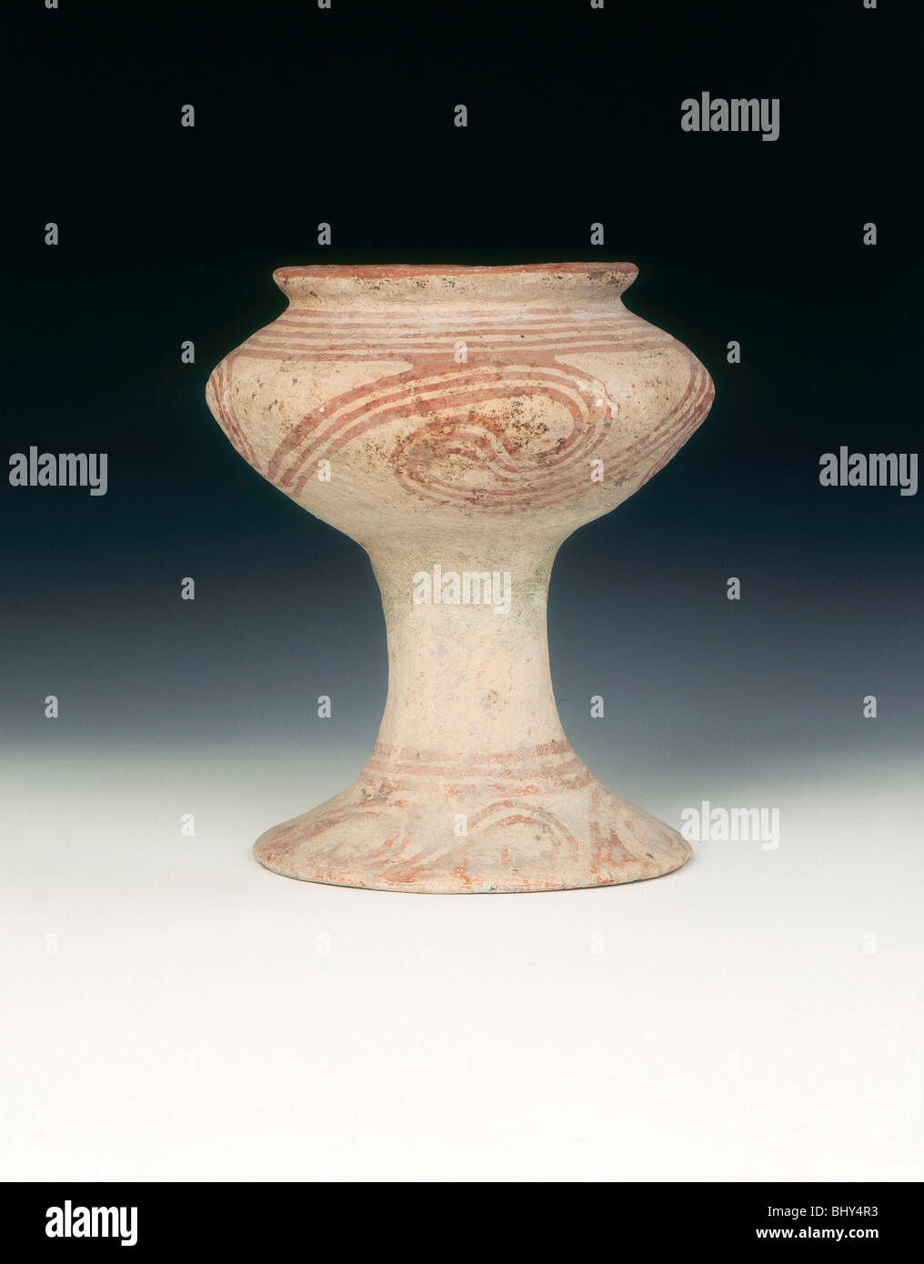 Ban Chiang pottery footed bowl, Thailand, c1000-500 BC. Artist: Unknown ...