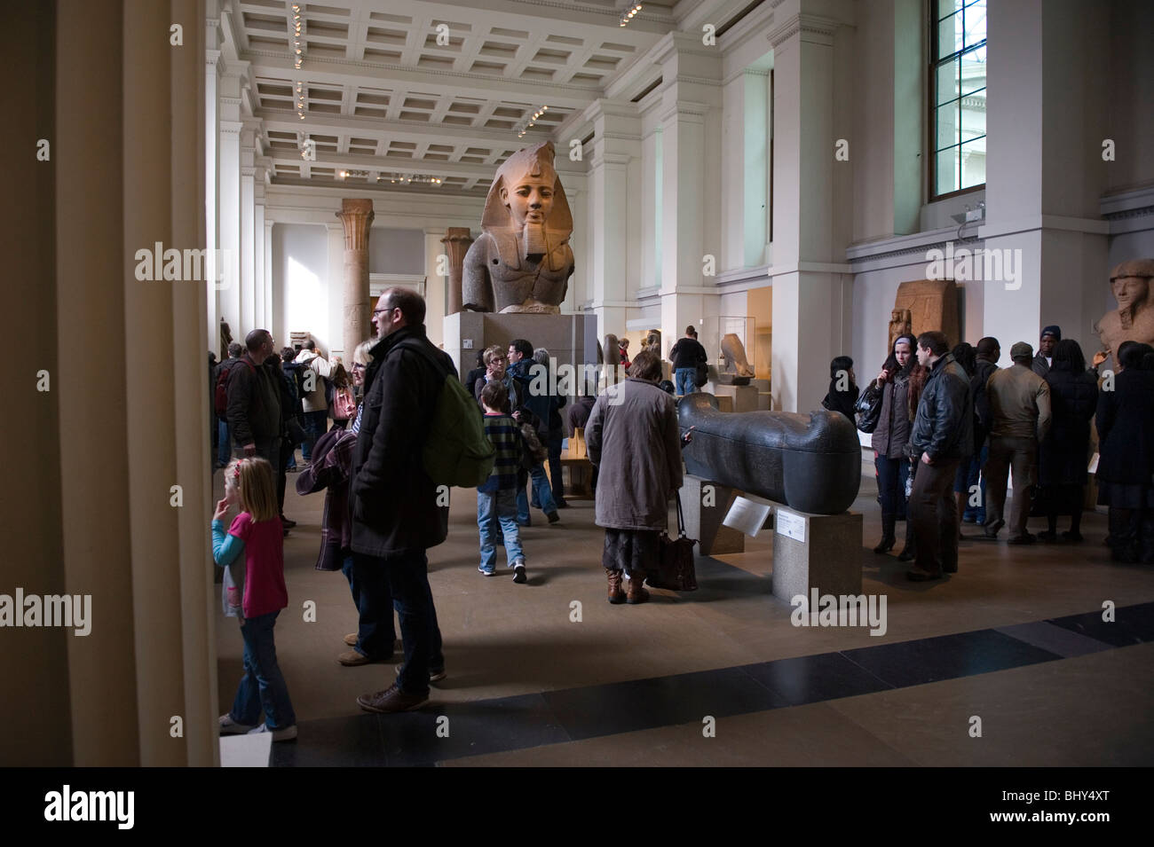 The British Museum, London, Britain,UK. Crowds of visitors from home ...