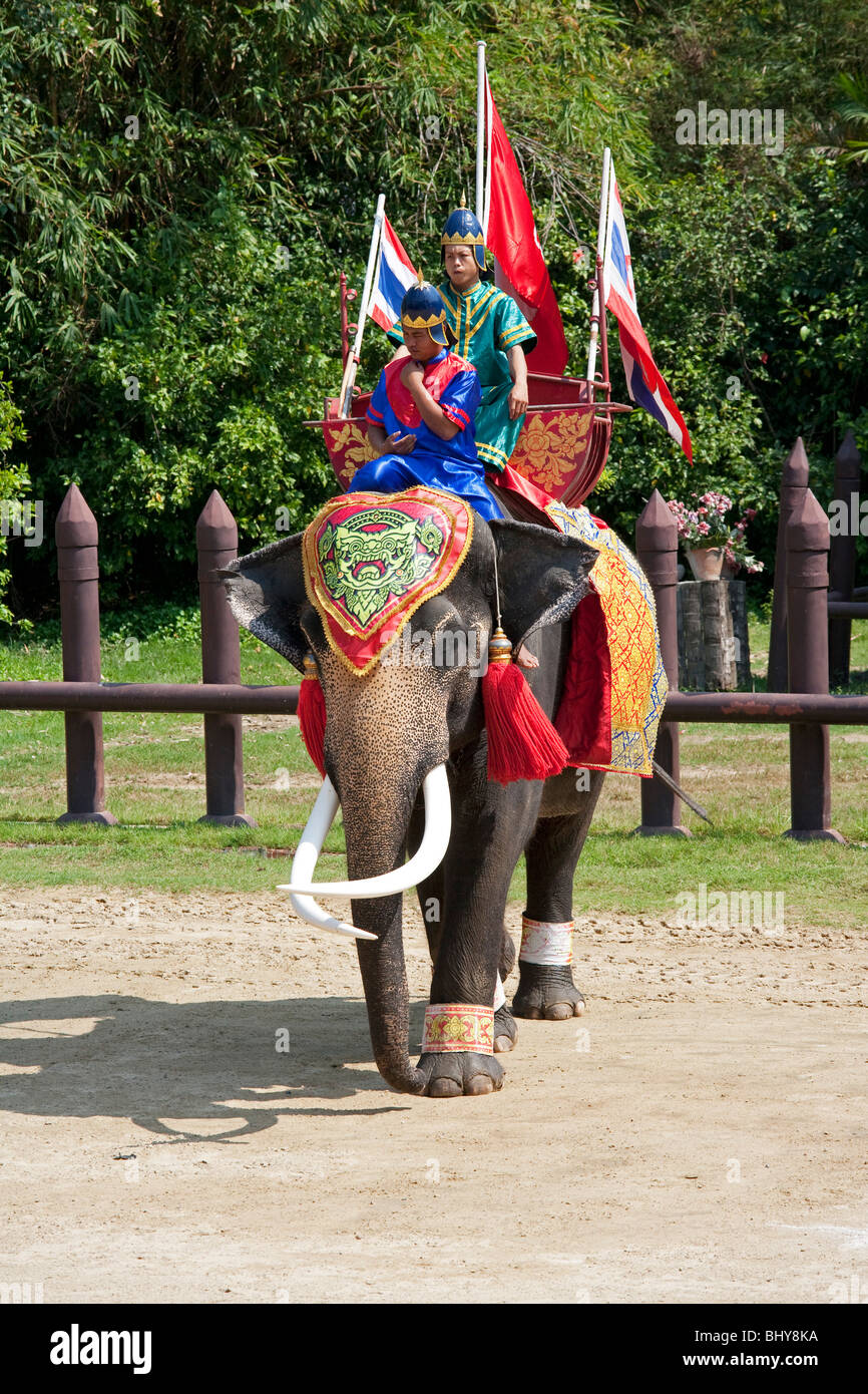 The Elephant Theme Show at the Samphran Elephant Ground and Zoo Stock ...