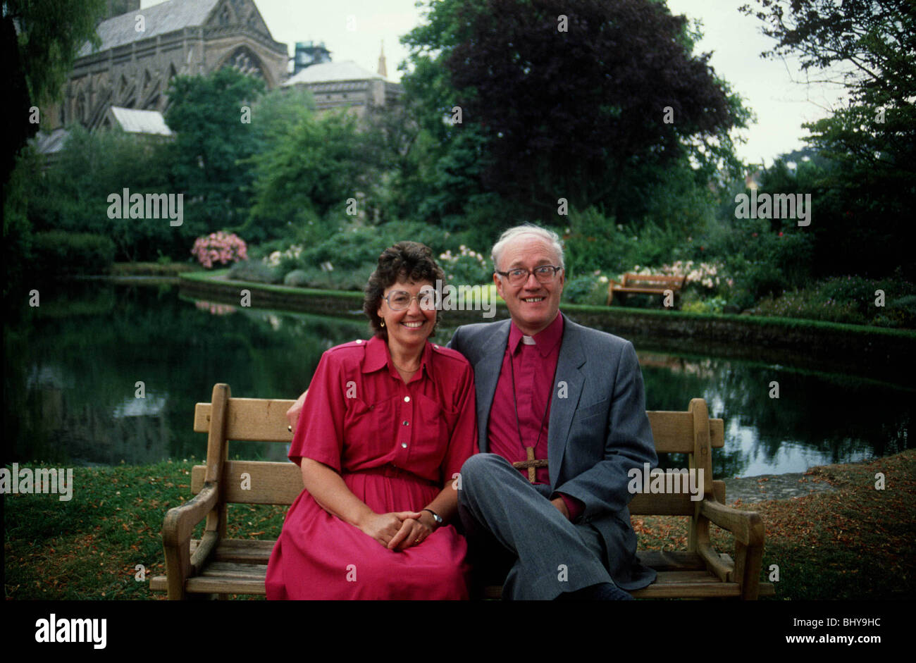 GEORGE CAREY & WIFE ARCHBISHOP OF CANTERBURY 27 June 1990 Stock Photo ...