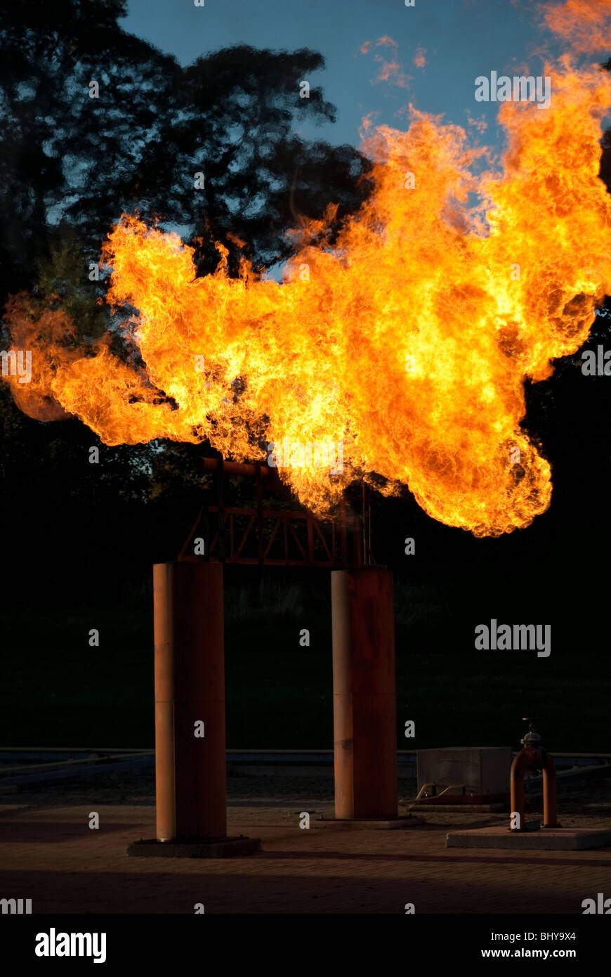Ball of flames from LPG - Liquefied Petroleum Gas fire Stock Photo - Alamy