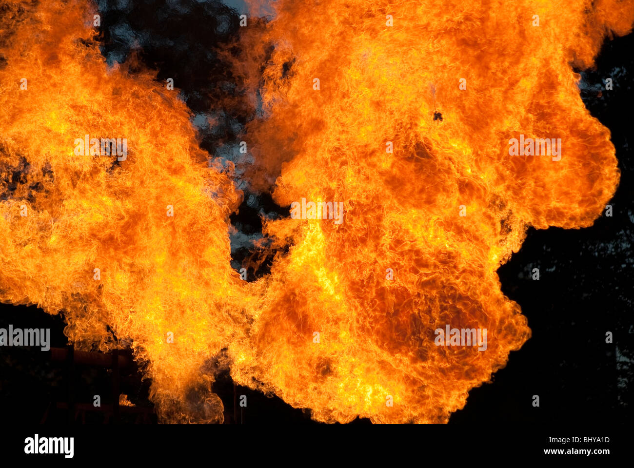 Ball of flames from LPG - Liquefied Petroleum Gas fire Stock Photo - Alamy