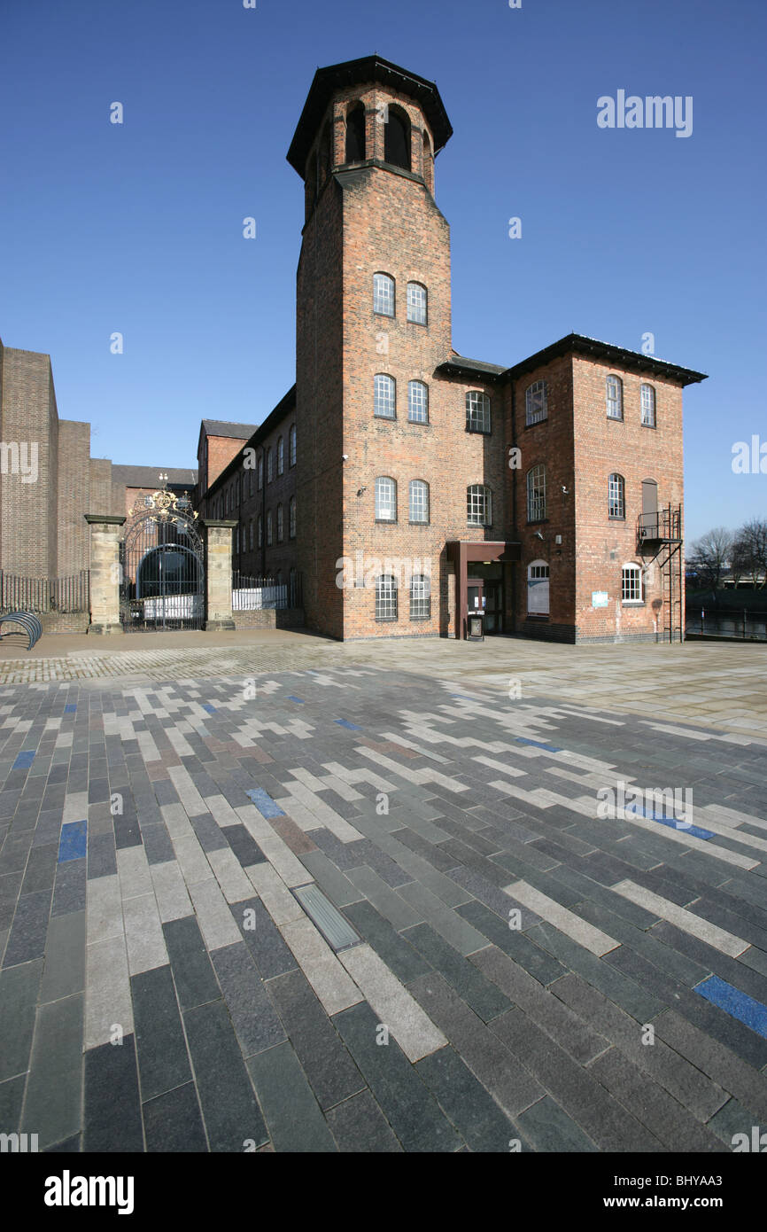 City of Derby, England. The Old Silk Mill viewed from the redeveloped ...