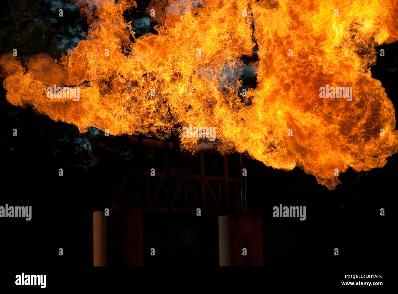 Ball of flames from LPG - Liquefied Petroleum Gas fire Stock Photo - Alamy
