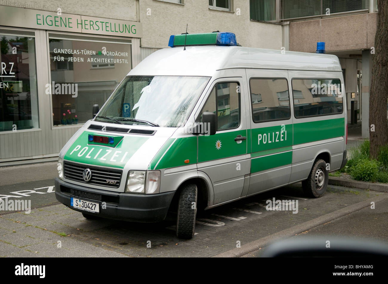 Police Polizei van in Weilmdorf Germany Stock Photo - Alamy