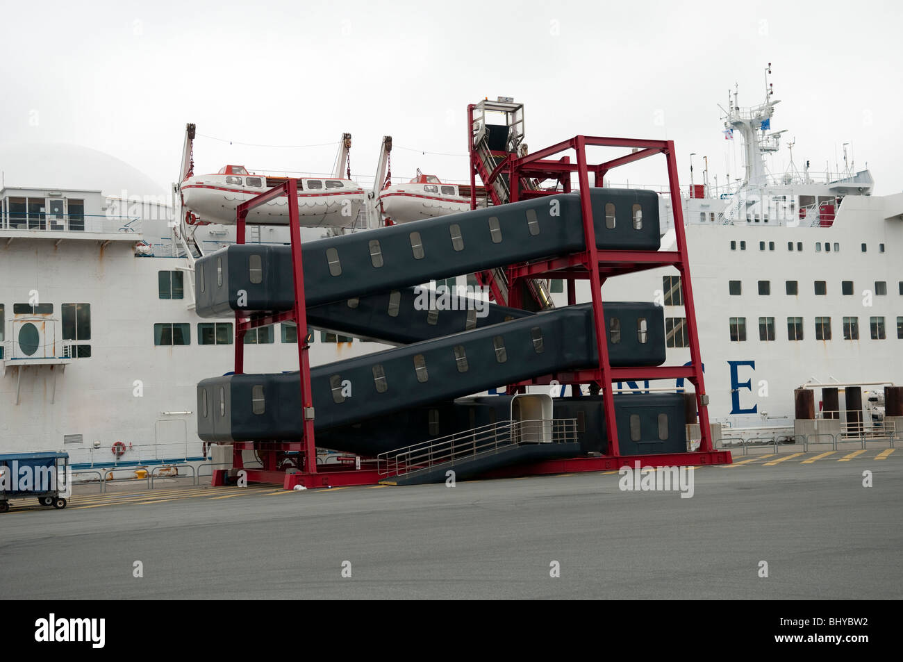 Passenger ferry walkway at Calais France Europe Stock Photo - Alamy
