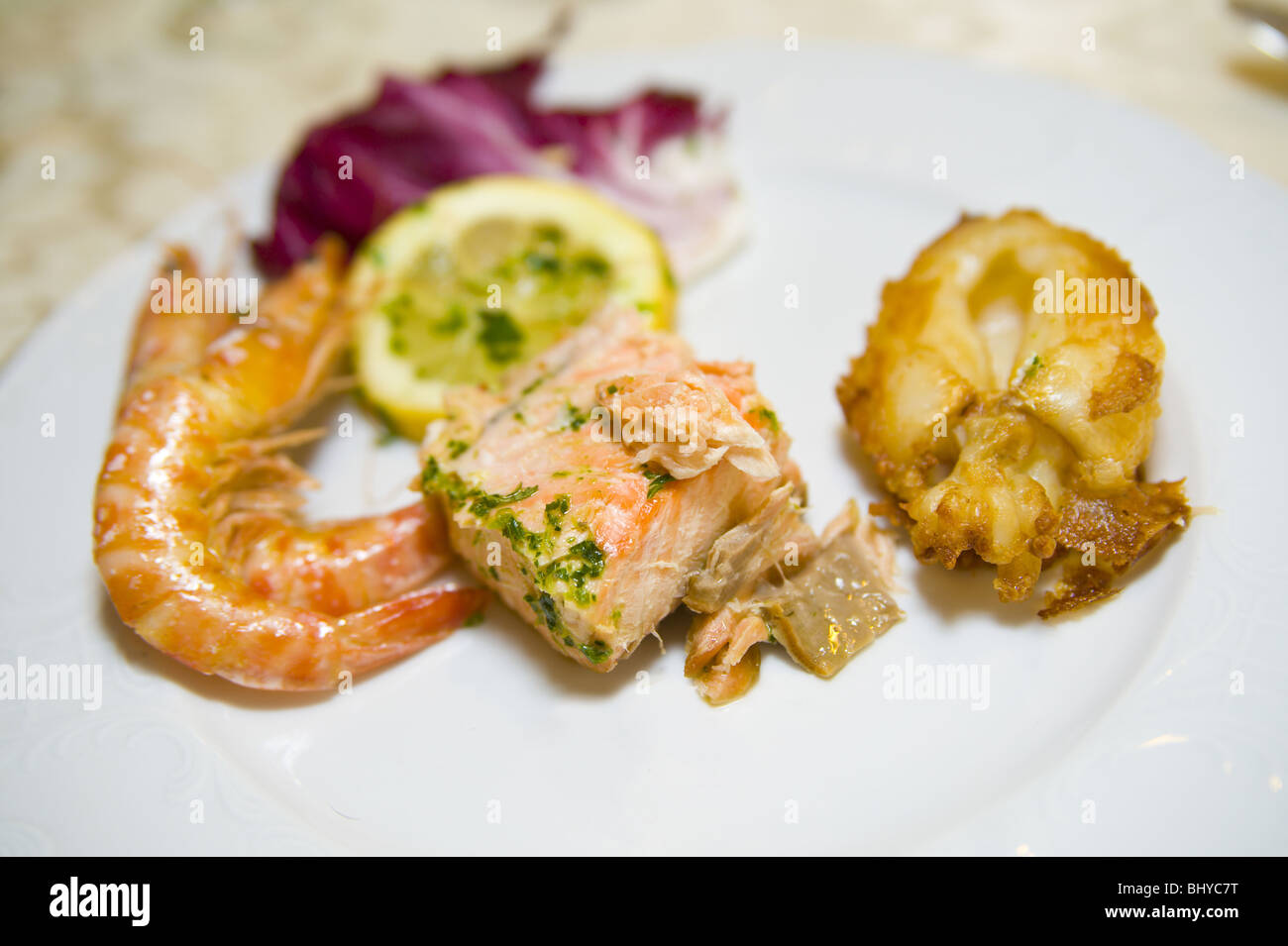 Selection fried cooked fish plate hi-res stock photography and images ...