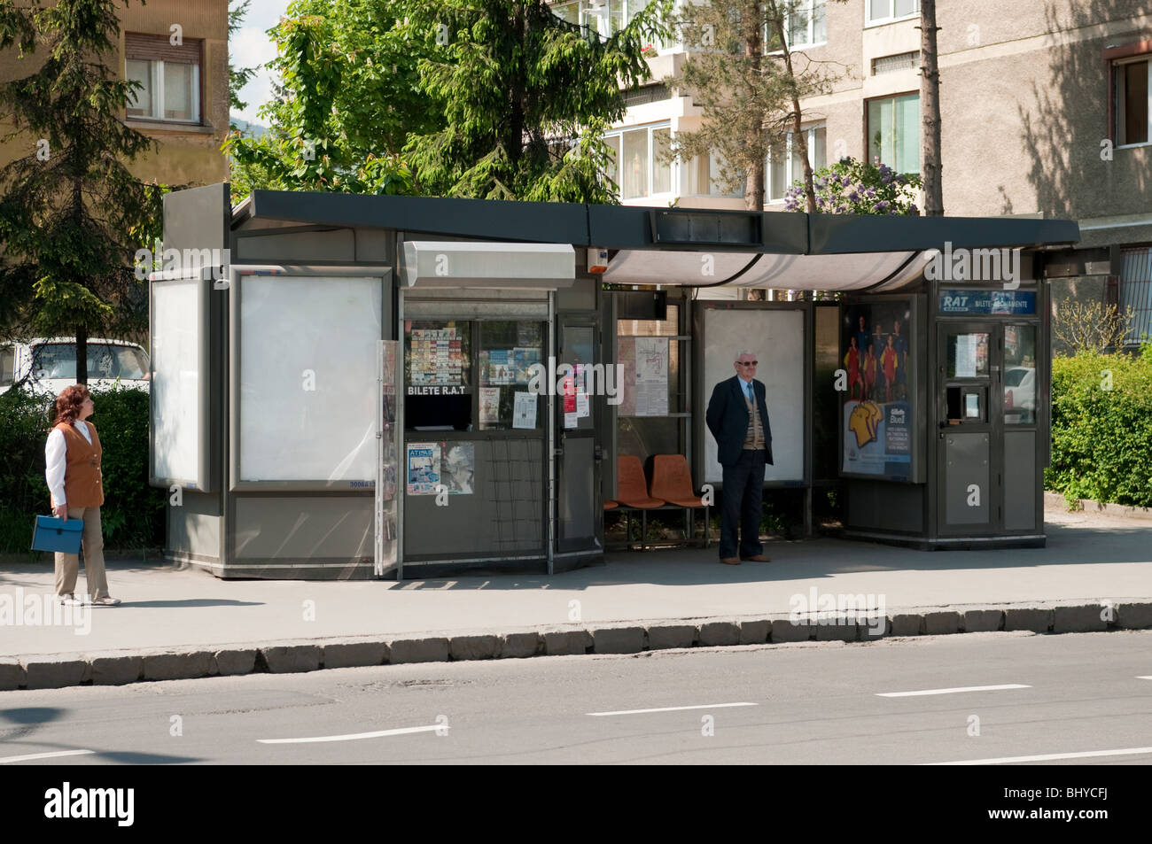 Public Transport bus stop in Brasov Transylvania Romania Stock Photo ...