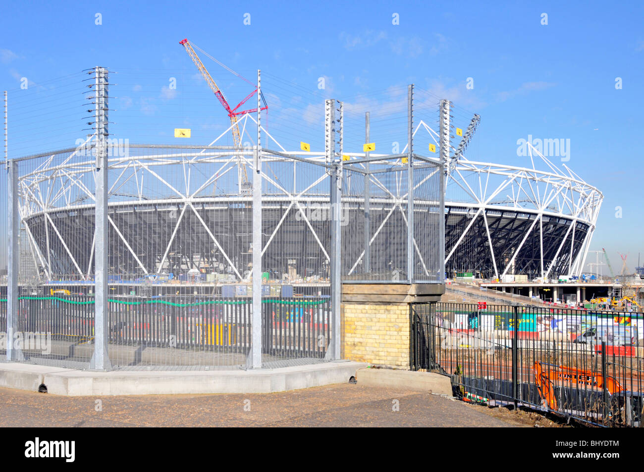 London 2012 Olympic Games Stadium construction building site work in ...