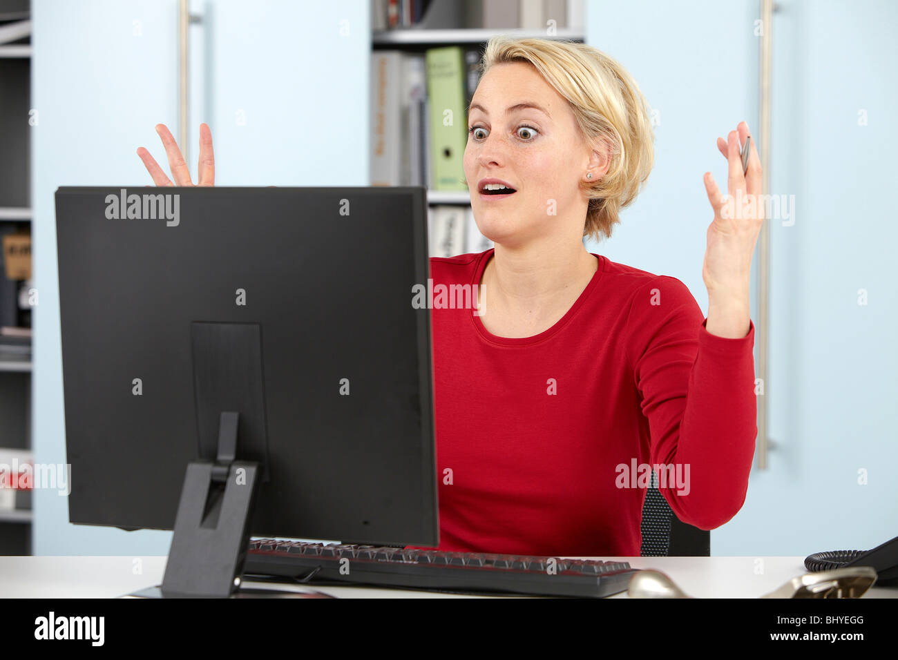 Woman harried look hi-res stock photography and images - Alamy