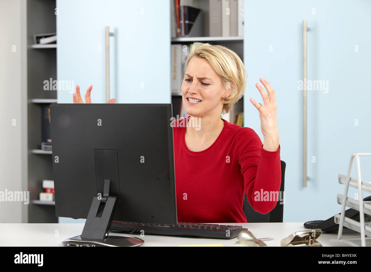 Woman harried look hi-res stock photography and images - Alamy