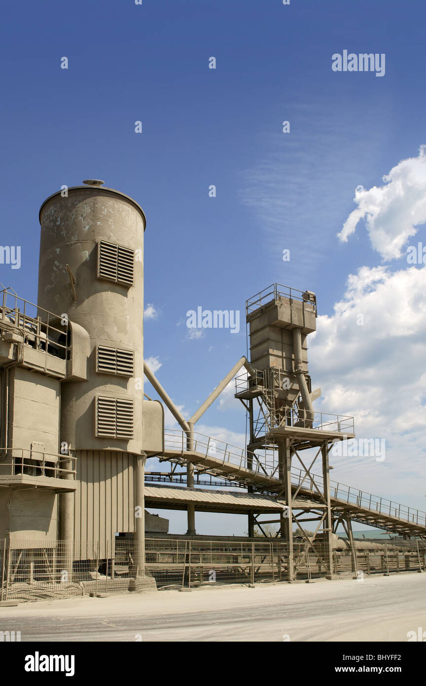 Cement factory view blue sunny day Stock Photo - Alamy