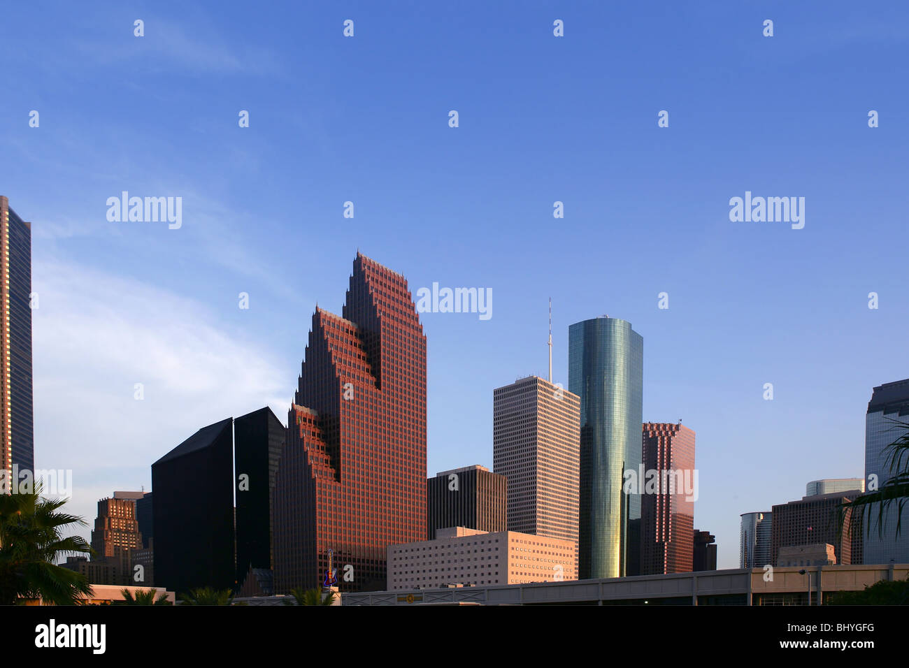 City skyscraper downtown buildings urban view Houston Texas Stock Photo ...