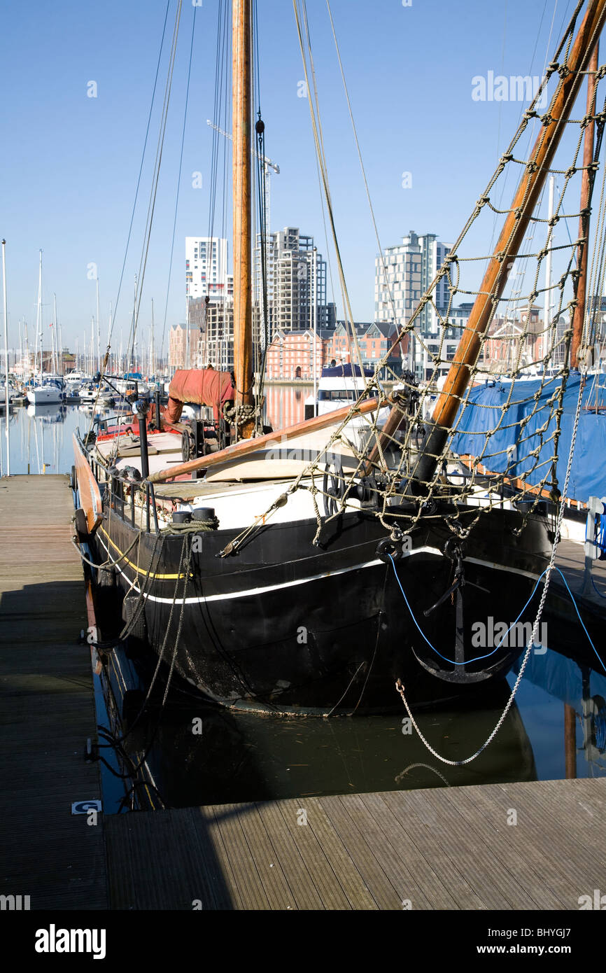 Historic ship Wet Dock marina Ipswich Suffolk England Stock Photo - Alamy