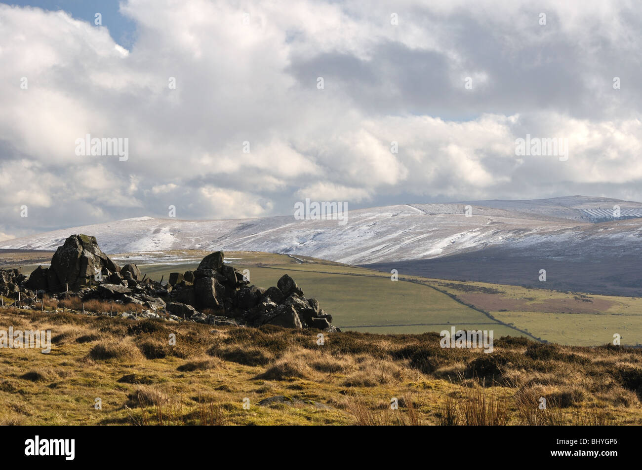 View of Preseli Mountains from Carningli, Newport, Pembrokeshire, Wales ...