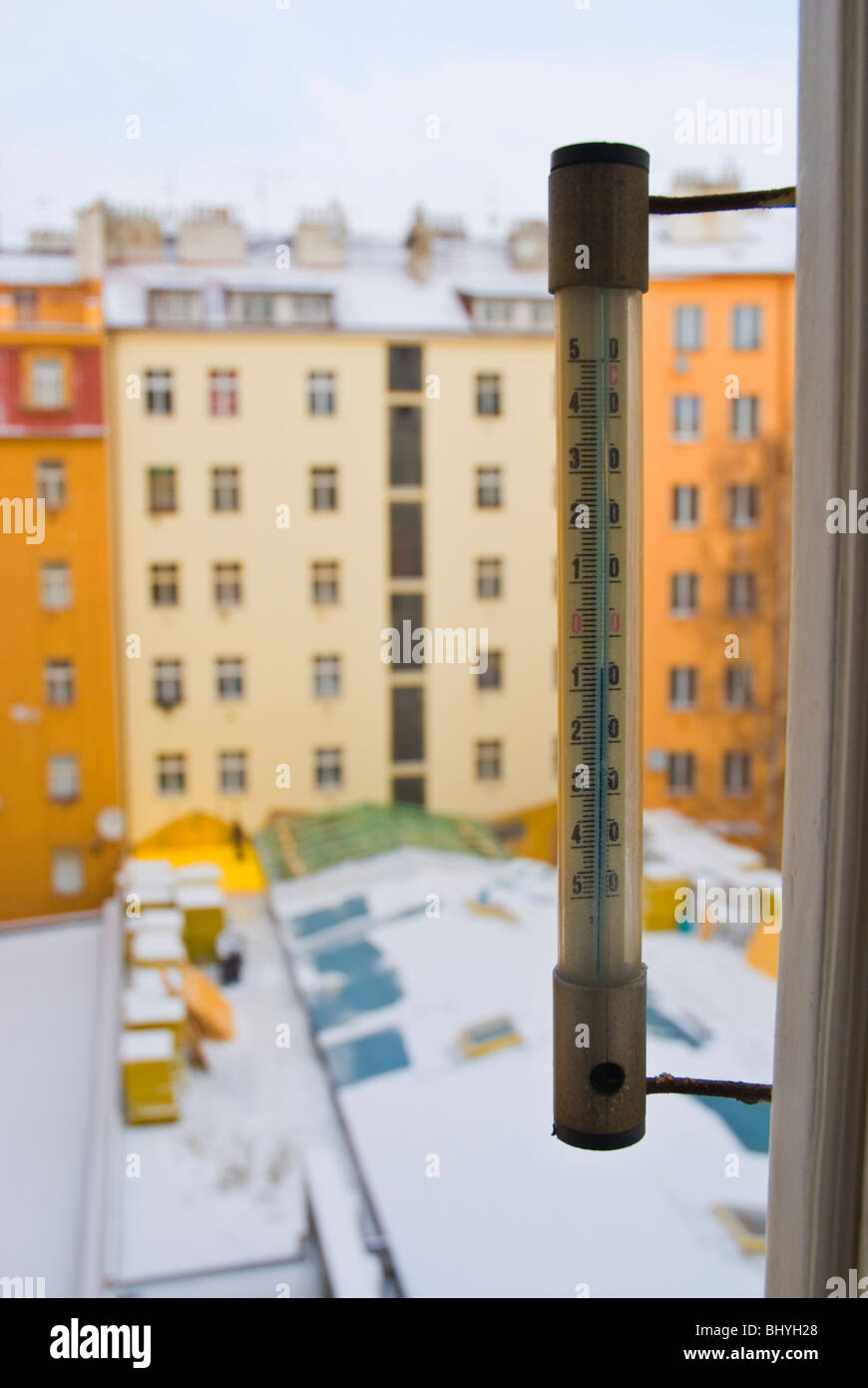 Thermometer Zizkov district Prague Czech Republic Europe Stock Photo ...