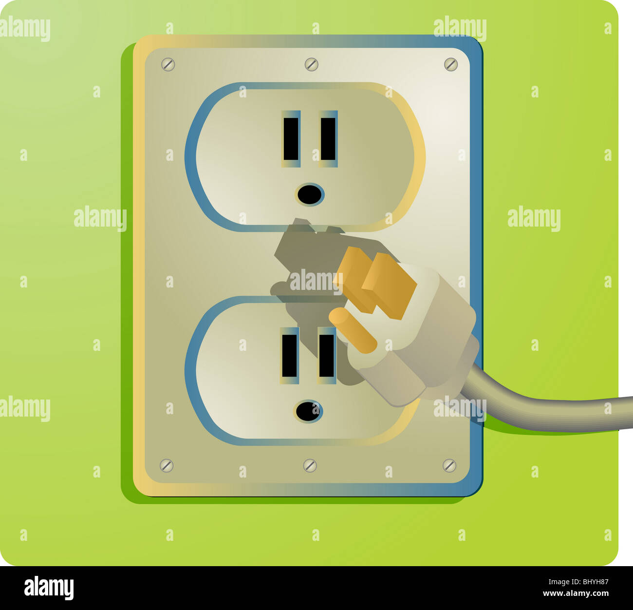 Electrical outlet and plug, wall socket US style Stock Photo - Alamy