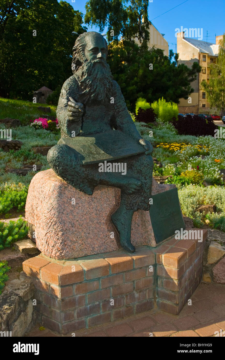 Poet Statue in New Town district of Riga Latvia Europe Stock Photo - Alamy
