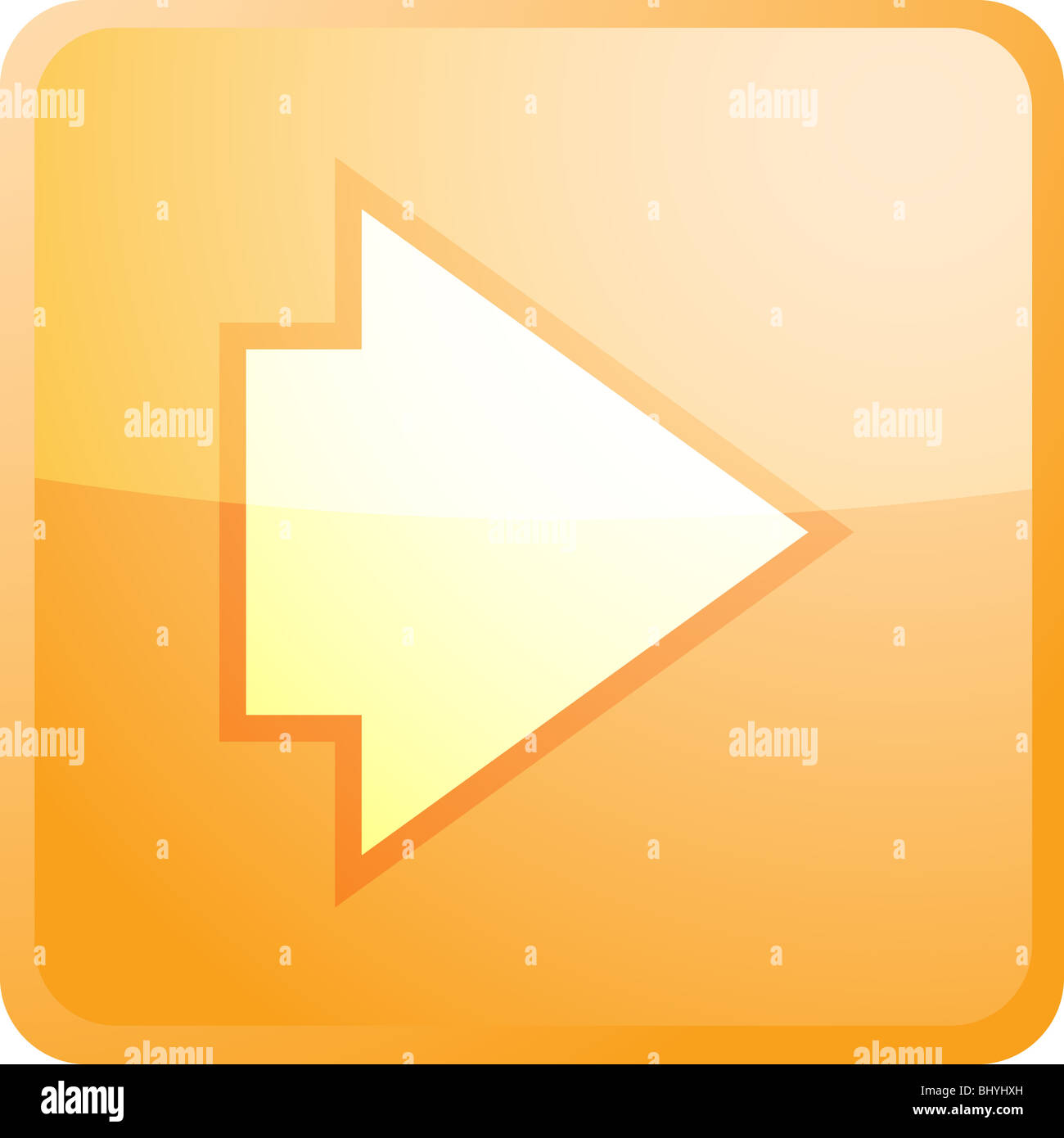 Forward navigation icon glossy button, square shape Stock Photo - Alamy