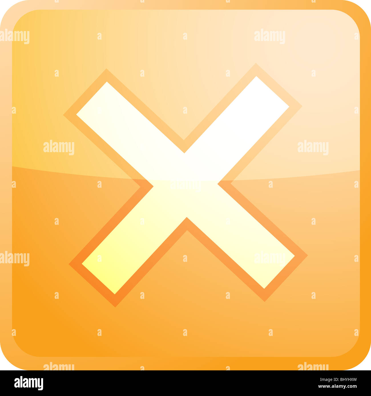 Cancel navigation icon glossy button, square shape Stock Photo - Alamy