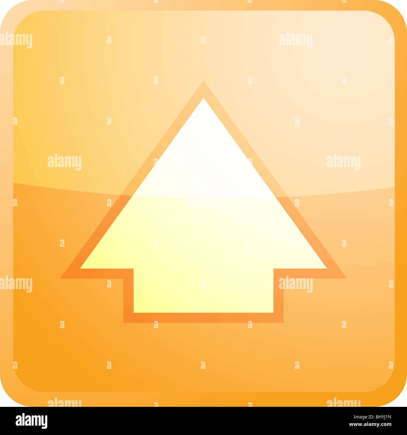 Up navigation icon glossy button, square shape Stock Photo - Alamy