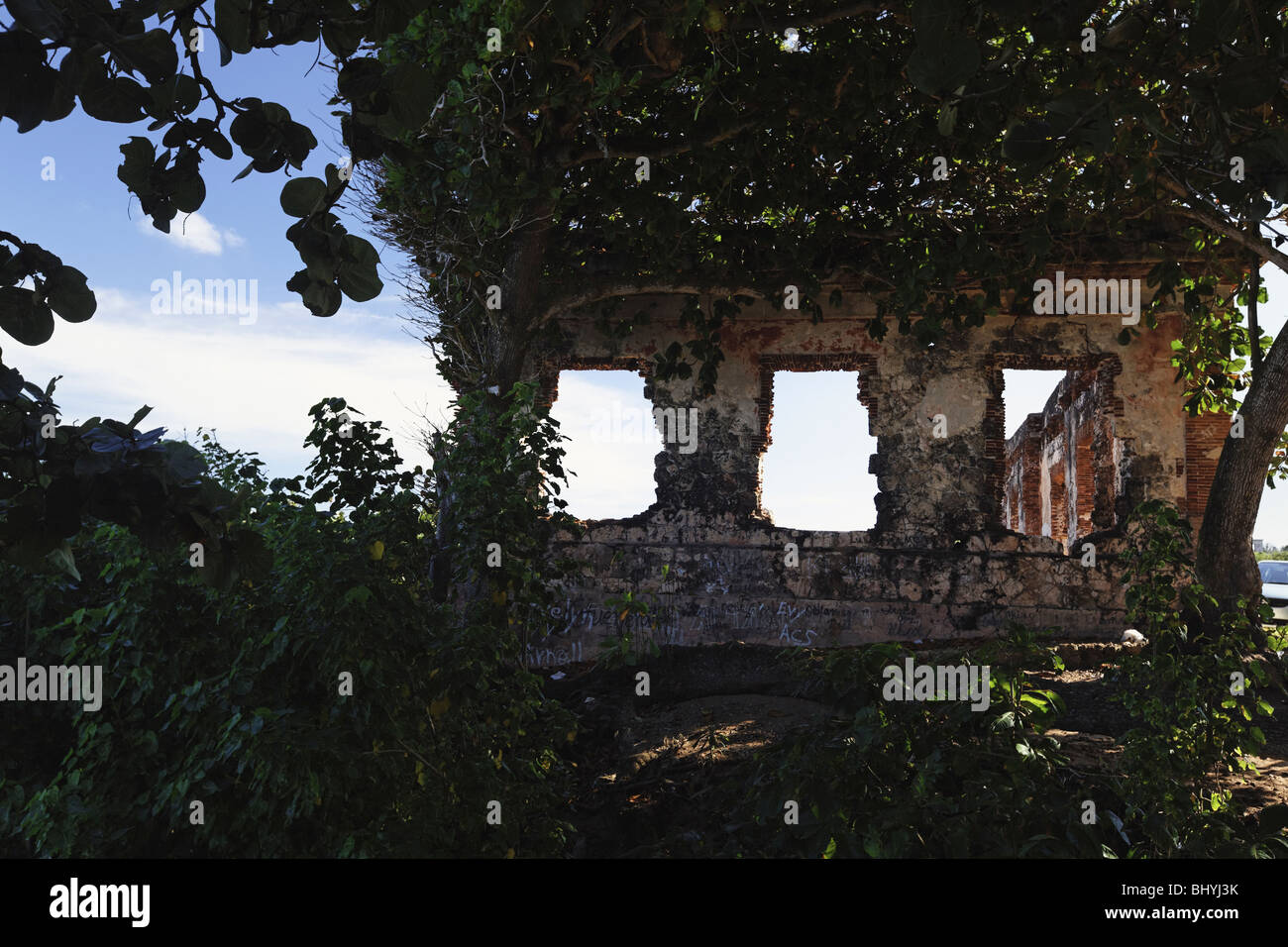 Lighthouse Ruins Overgrown with Tropical Vegetation, Point Borinquen ...