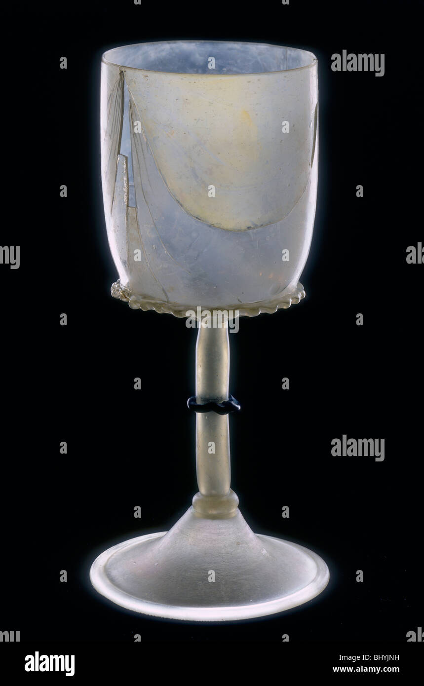 Glass goblet, 14th century. Artist: Unknown Stock Photo - Alamy